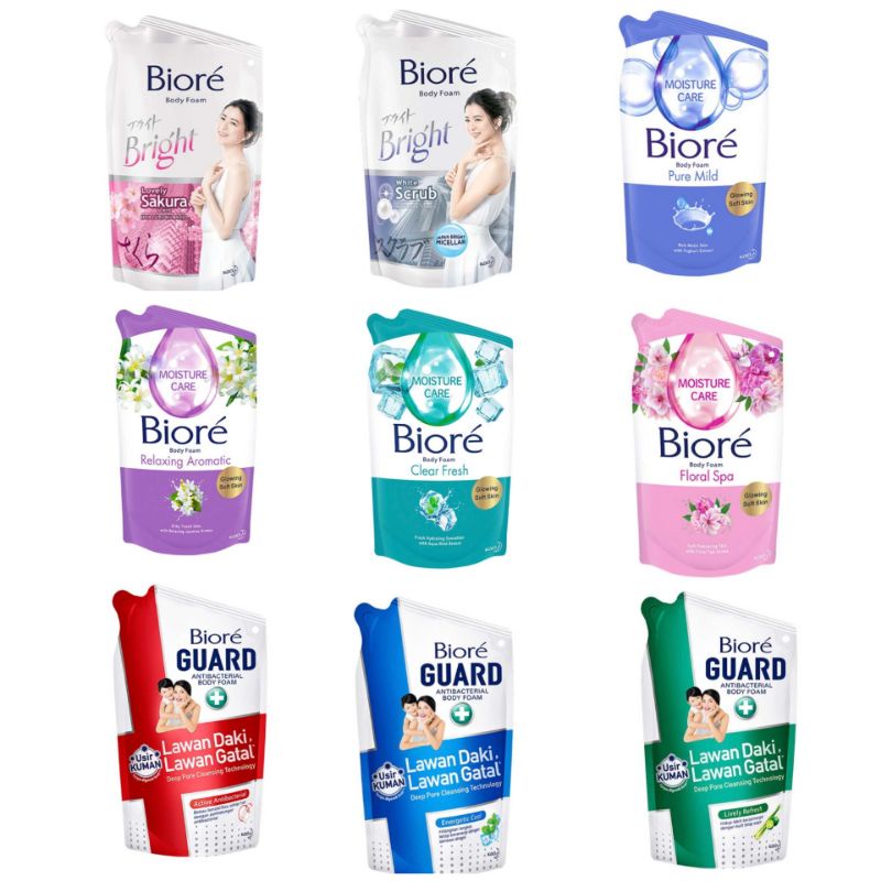 Jual BIORE BODYWASH SABUN CAIR REFILL 400ml/450 ml | Shopee Indonesia