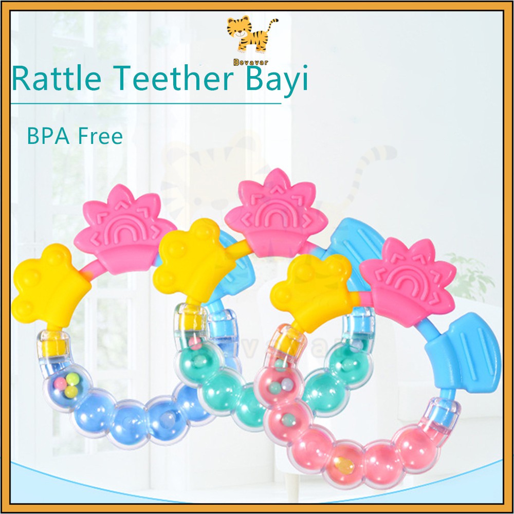 Jual ID BEVAVAR Teether Bayi Mainan Rattle Genggam Bayi - Plastik ...