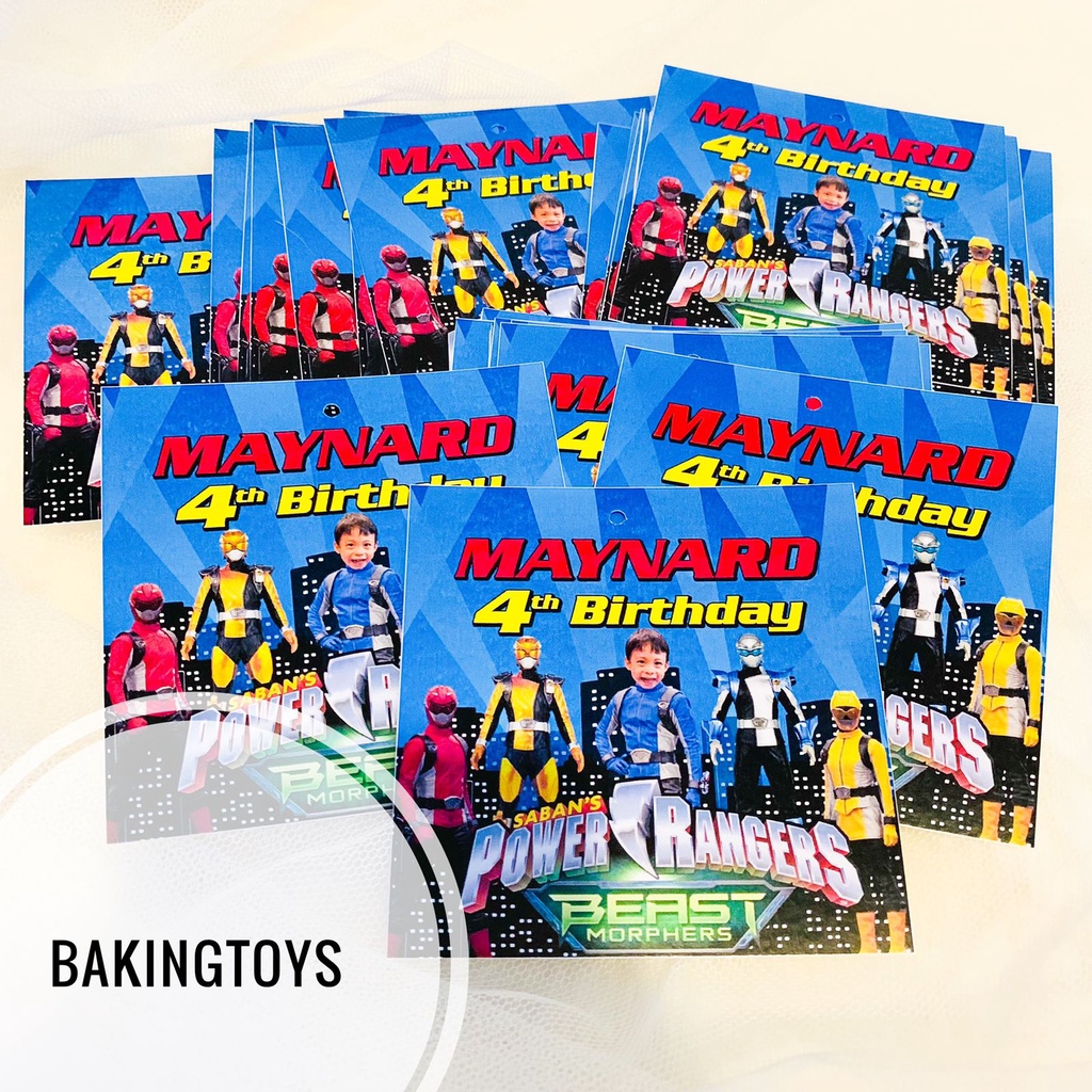 Jual Power Rangers Thank You Tag Card Birthday / Kartu Ucapan Terima ...
