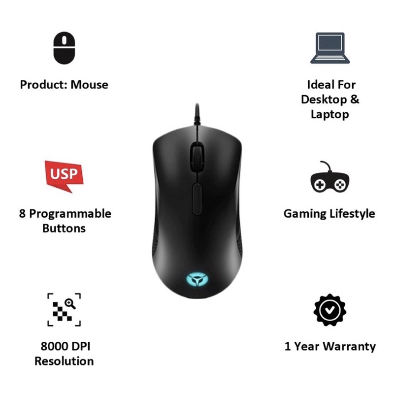 Jual lenovo legion m300 RGB Gaming Mouse | Shopee Indonesia