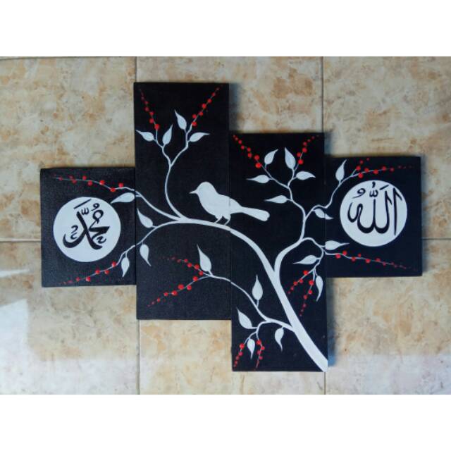 Jual Lukisan kaligrafi burung putih Minimalis | Shopee Indonesia