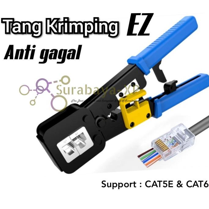 Jual TANG KRIMPING RJ45 EZ ANTI GAGAL CAT5E CAT6 CRIMPING TOOL RJ 45 | Shopee Indonesia