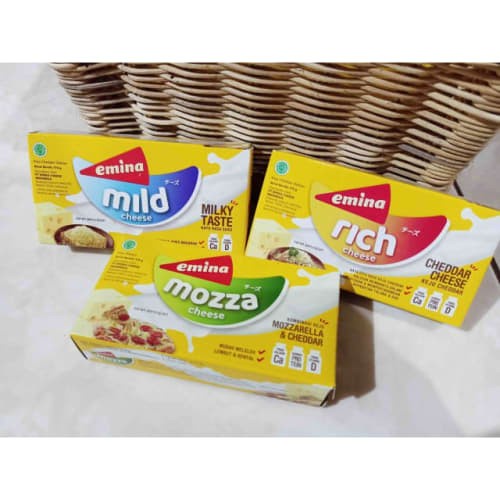 Jual keju emina 160gr mild/mozza/rich | Shopee Indonesia