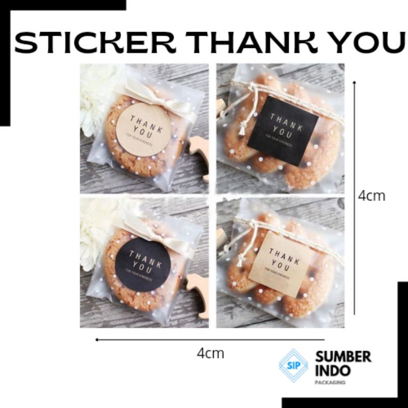 Jual Stiker Thank You Simple Hampers Nasi Kue Uk. 4x4cm (ISI 6 PCS ...