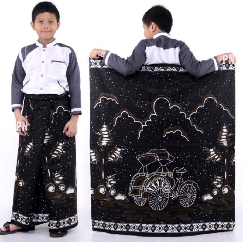 Jual Sarung Batik Anak Halus Motif Wayang Gunungan - Warna merah ...