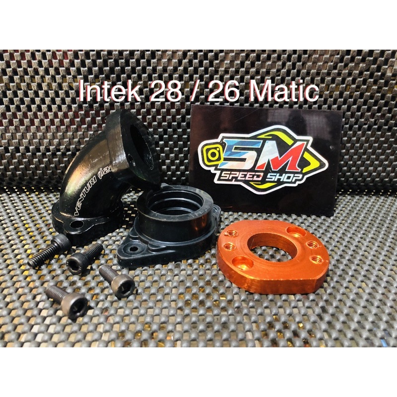 Jual Intake Bpro 28 mmm / 26 mm karbu PWK PE matic / Bebek Jupiter mio beat Vega smash supra ...