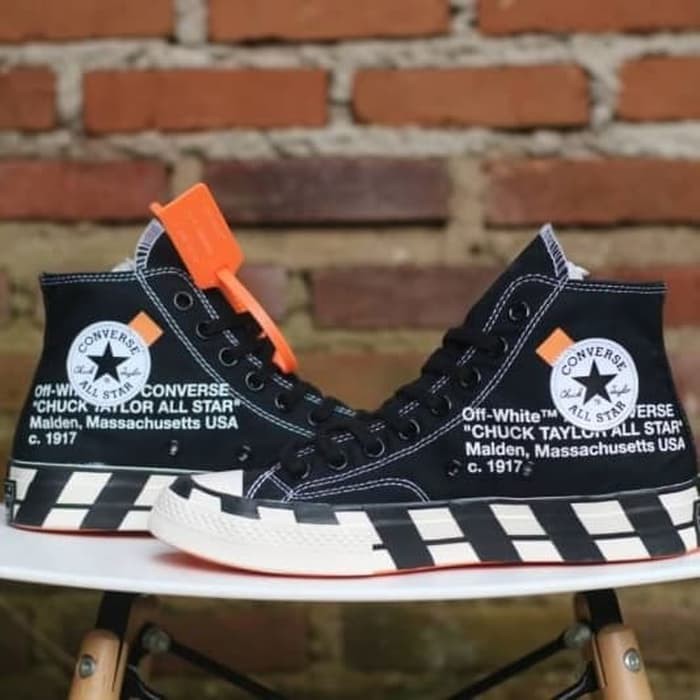 Jual Sepatu OFF-WHITE x Converse Chuck Taylor 1970s 70s Black White ...