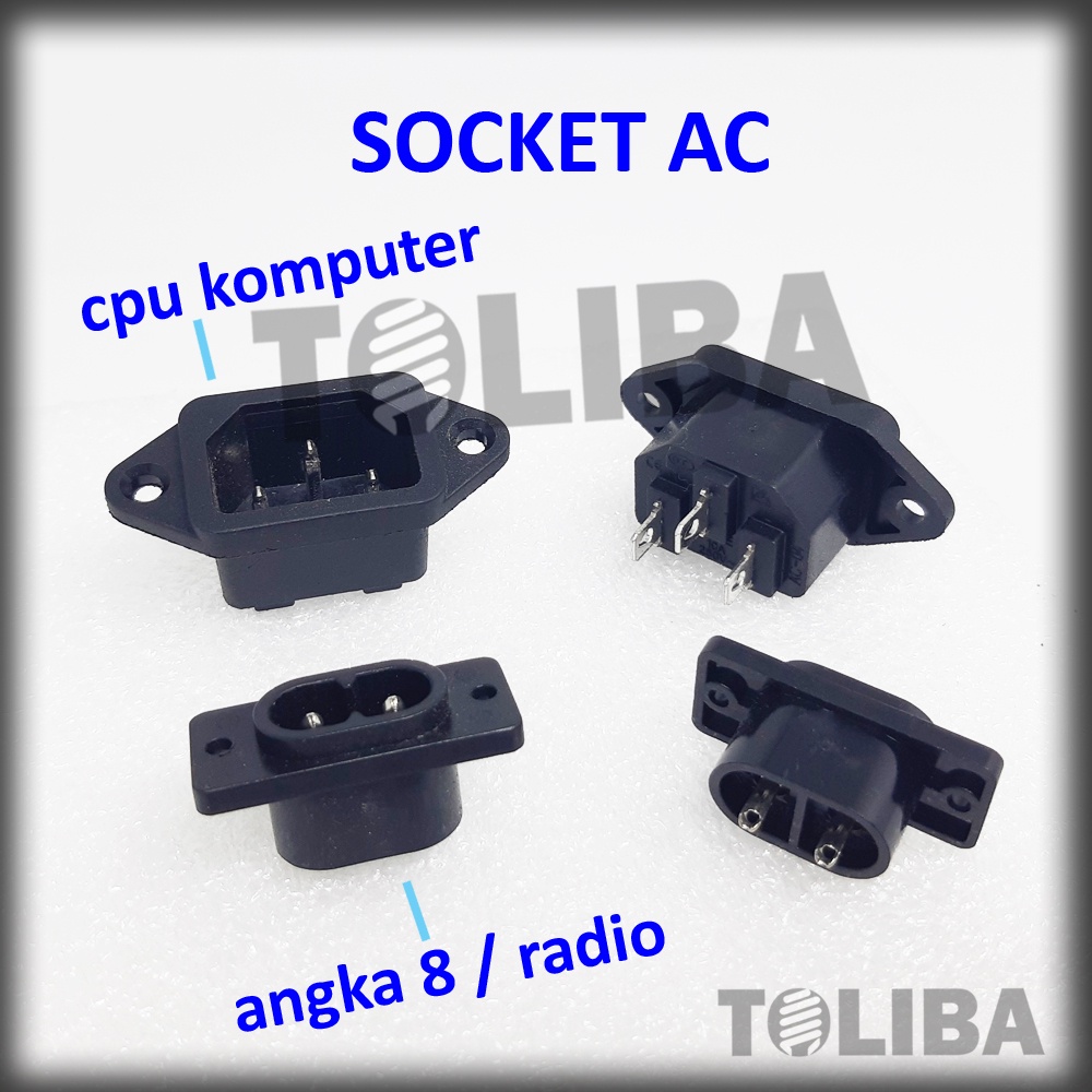 Jual soket cpu socket komputer cowo male / konektor power soket ac ...