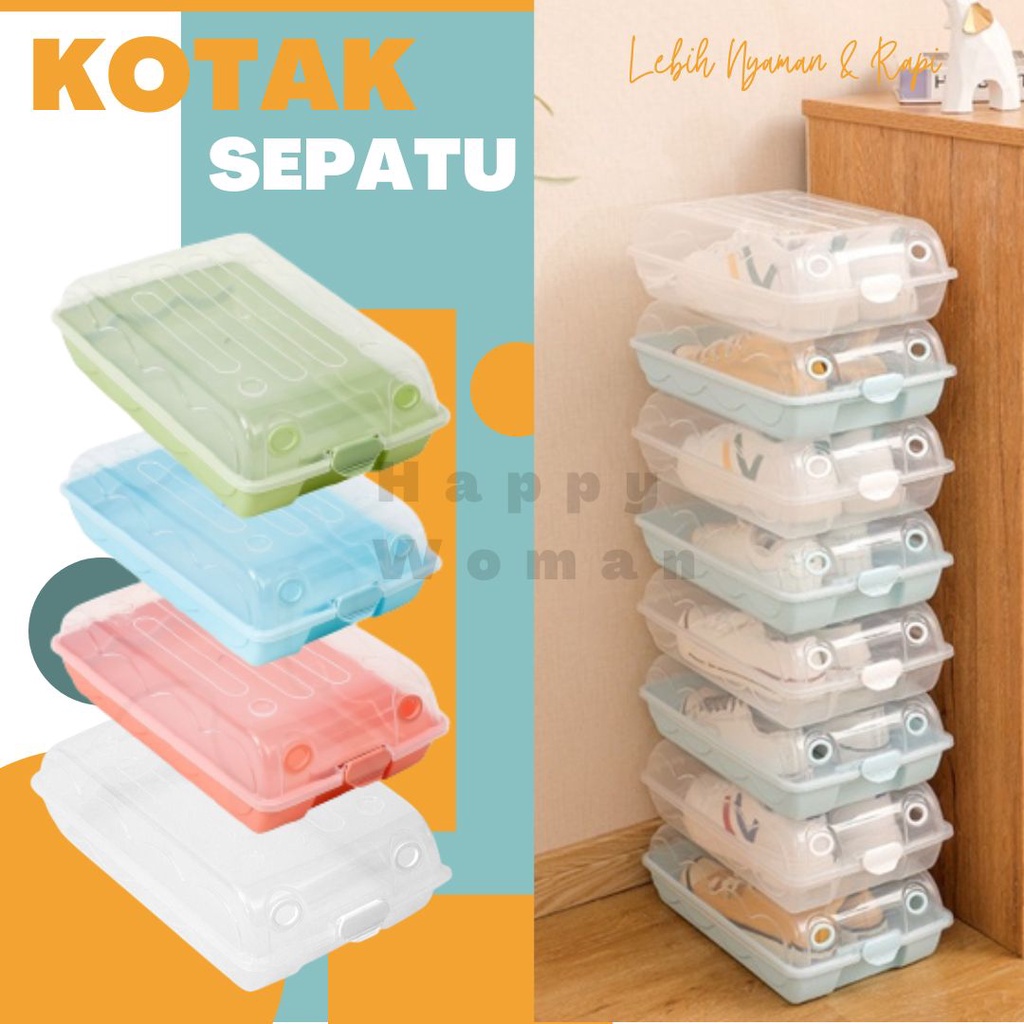 Jual Kotak Sepatu Lipat Pria Wanita Murah Flip Buka Depan dengan Frame ...