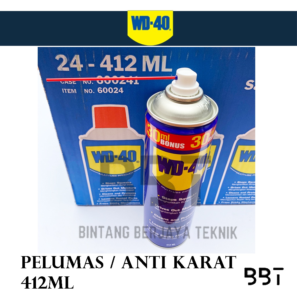 Jual WD40 / WD 40 / WD-40 412ML Pelumas Anti Karat 412 ML / Pembersih Karat | Shopee Indonesia
