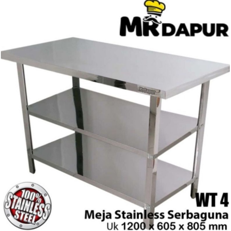 Jual Meja Dapur Meja Kerja Work Table type WT4 Stainless by Mrdapur ...