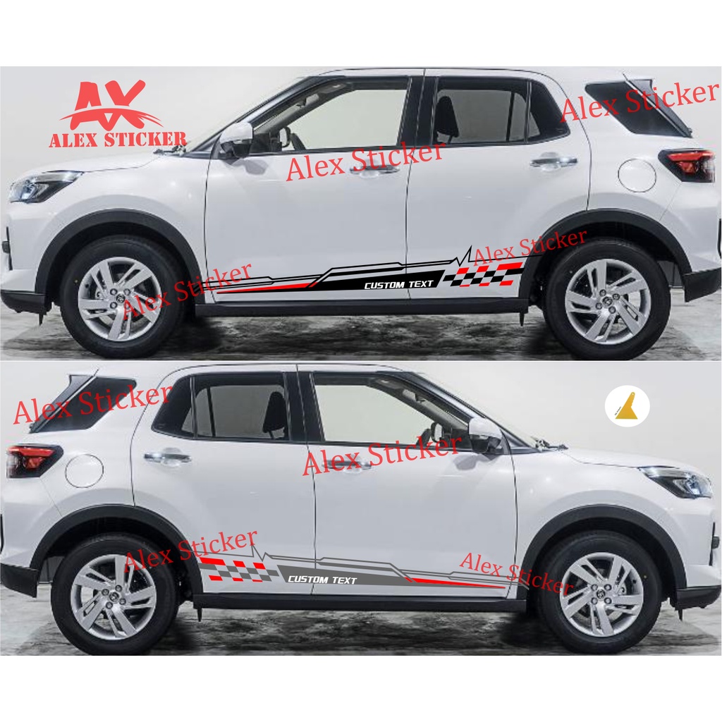 Jual stiker sticker mobil toyota raize rocky jazz stiker bodi custom ...