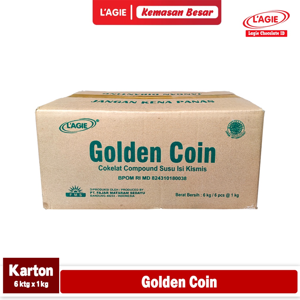 Jual COKELAT LAGIE GOLDEN COIN 1 KARTON ISI 6 KANTONG | Shopee Indonesia