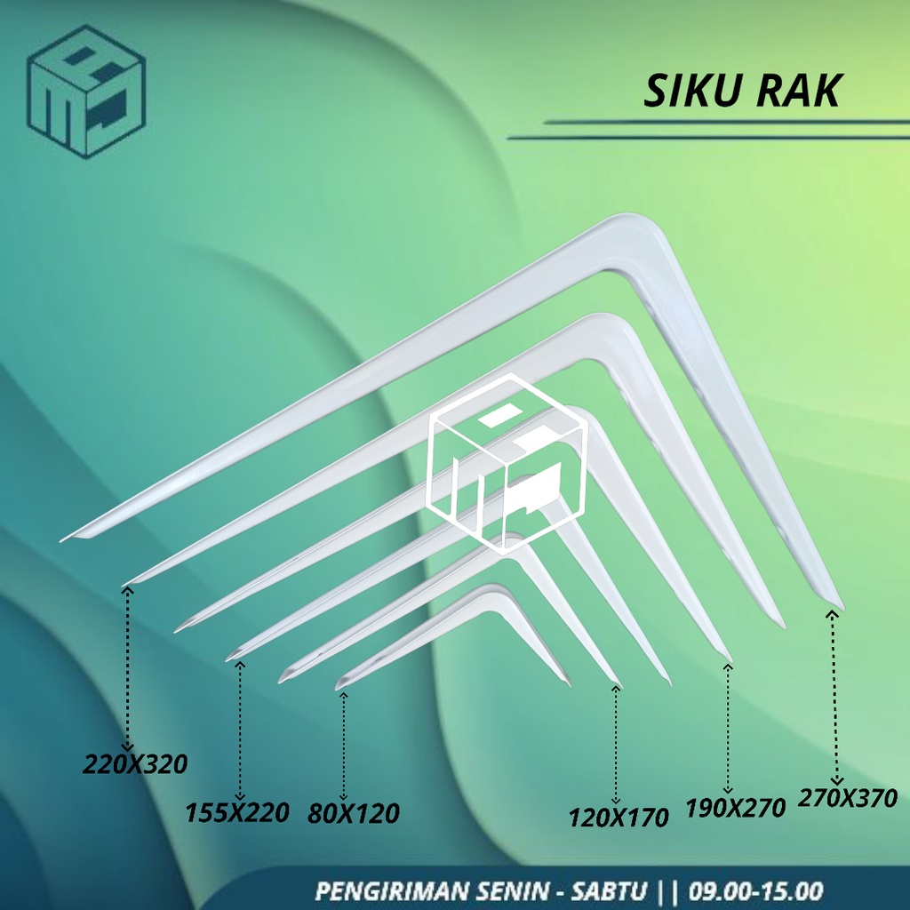 Jual Siku Penyangga Rak Dekorasi Ruangan Putih Varian Size / Siku Rak ...