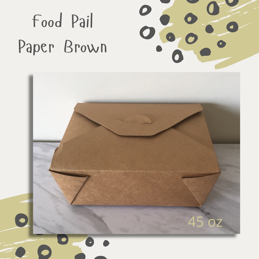 Jual Food Pail Paper Brown 45oz / Rice Box / Paper Lunch Box / Noodle ...