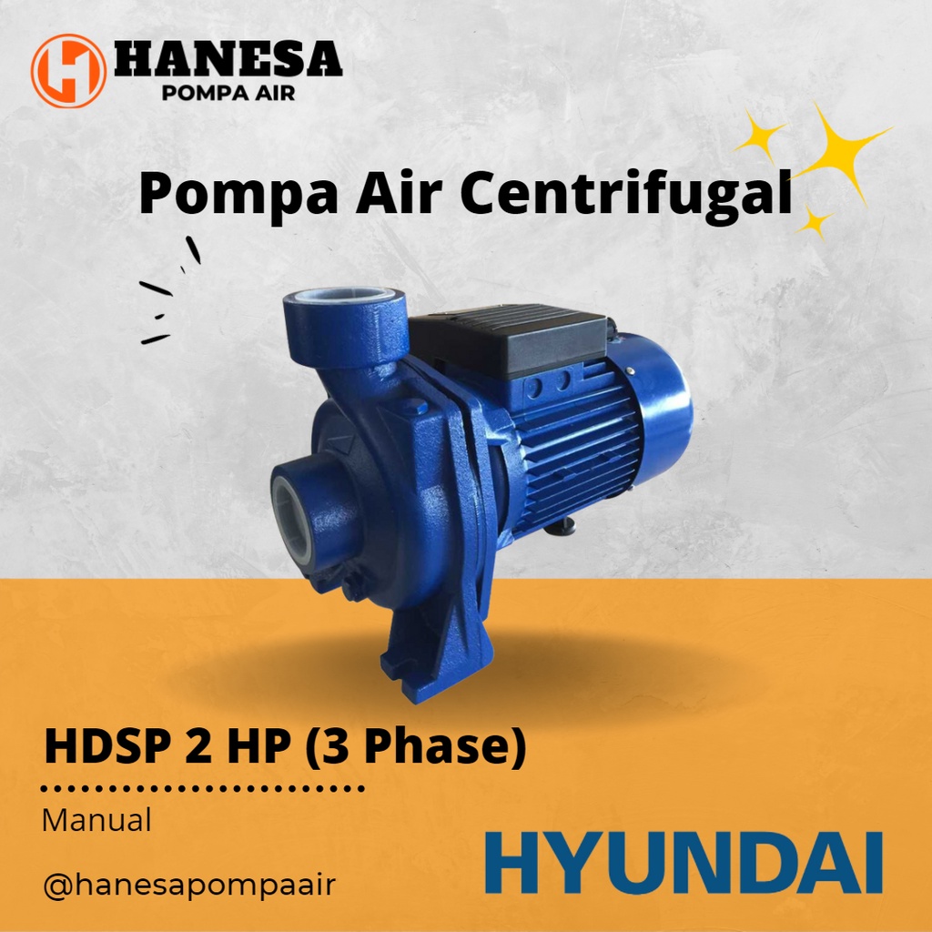 Jual Hyundai HDSP 2 HP (3 Phase) Pompa Sentrifugal | Shopee Indonesia