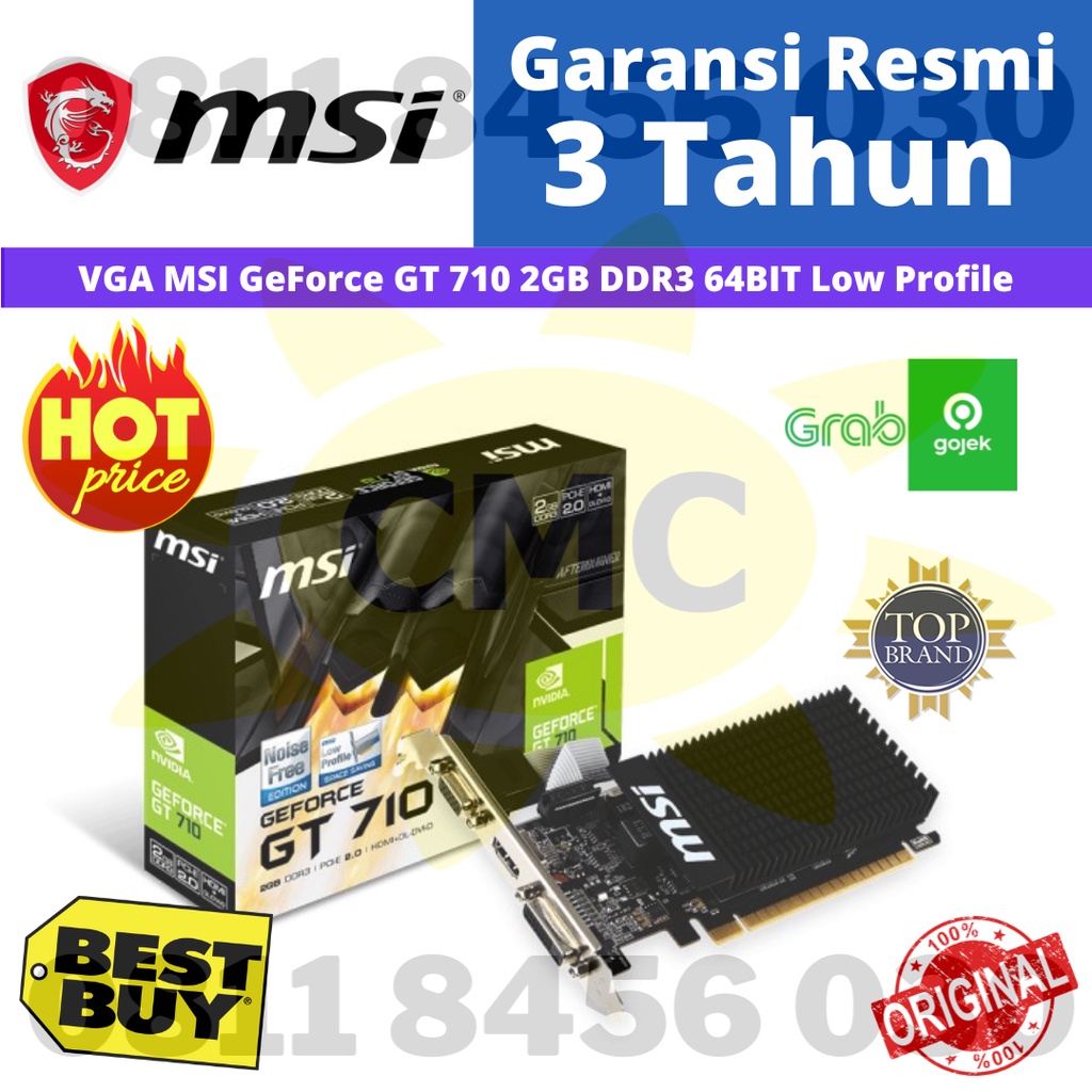 Jual VGA MSI Geforce GT 710 GT710 2GB DDR3 64BIT Low Profile Resmi | Shopee Indonesia