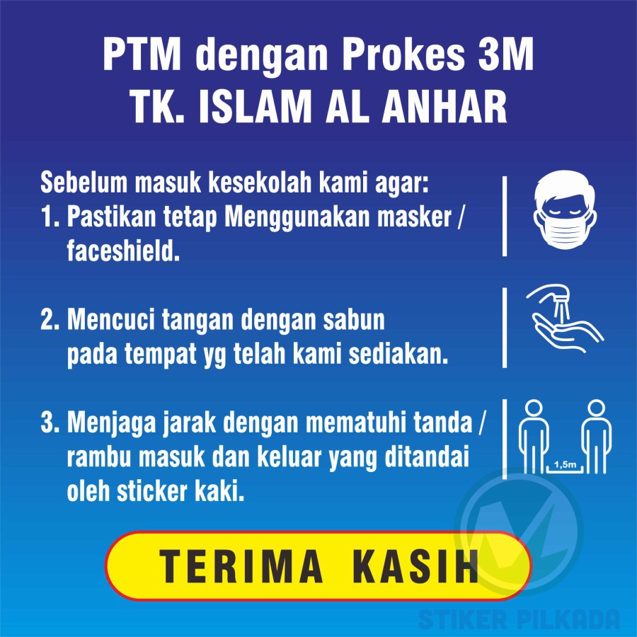 Jual STIKER VYNIL PENGUMUMAN PROKES SEKOLAH 30X30CM | Shopee Indonesia