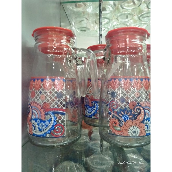 Jual Teko kaca/pitcher kaca cantik 1,3 liter/tempat minum | Shopee ...