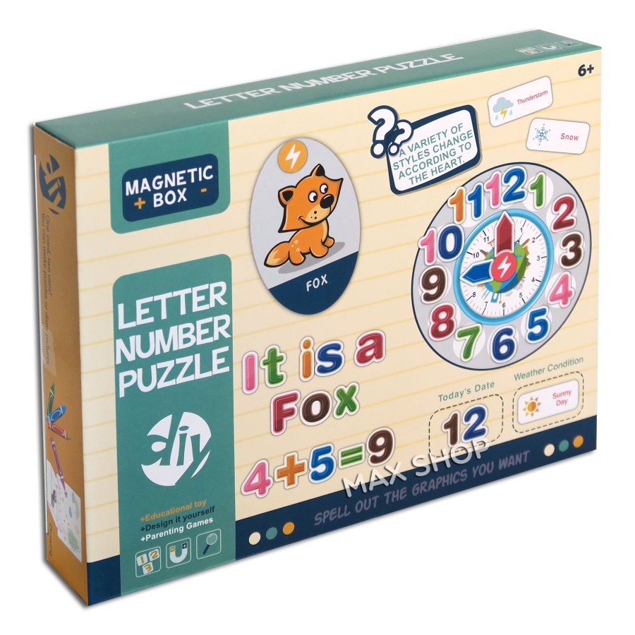 Jual Mainan Edukasi Anak Letter Number Puzzle Magnetic Angka dan Huruf ...