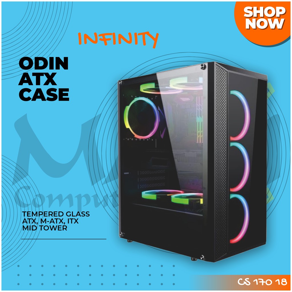 Jual Infinity Odin Transparent Side Panel ATX Mid Tower Gaming Casing ...