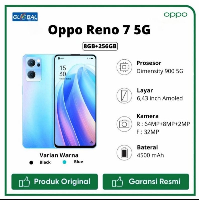 Jual Hp Oppo Reno 7 5G 8GB/256GB GARANSI Resmi | Shopee Indonesia