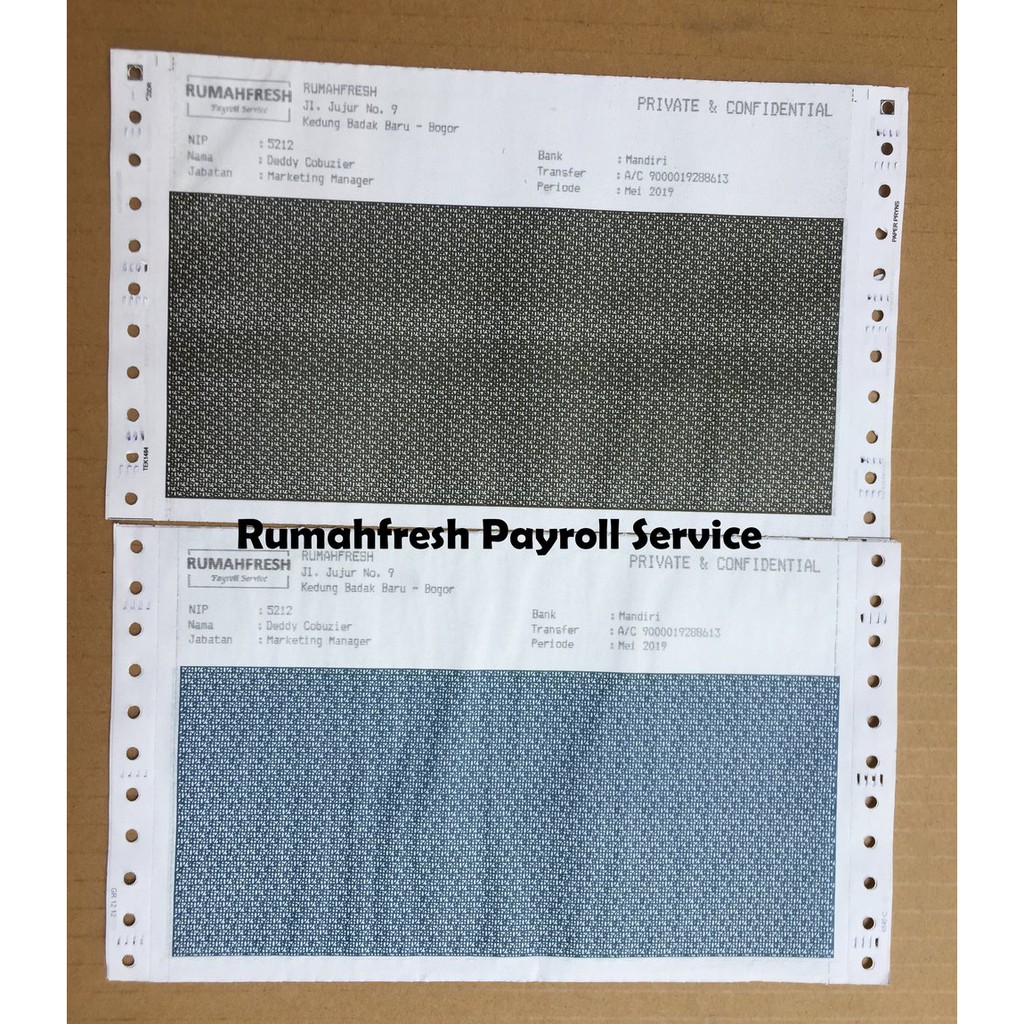 Jual Cetak Payrol Slip Gaji Kertas Carbonize 3ply Confidential print ...