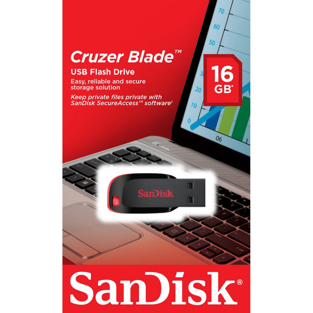 Jual FLASHDISK SANDISK 16GB CRUZER BLADE ORIGINAL | Shopee Indonesia