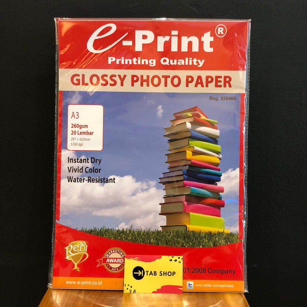 Jual TAB SHOP - EPRINT GLOSSY PHOTO PAPER A3 260 GSM 20 SHEETS - E-PRINT KERTAS FOTO GLOSY A3 ...