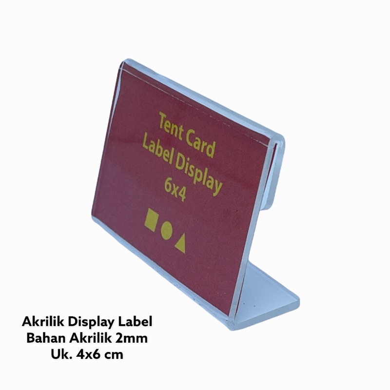 Jual Standing Label Akrilik 4x6cm | Tempat Brosur Mini / Etalase ...