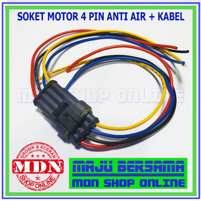 Jual Kabel Soket Motor 4 Pin Anti Air | Shopee Indonesia