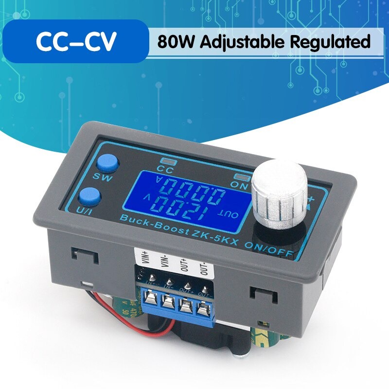 Jual Buck Boost Converter DC CC CV 0.6-36V 5A Power Supply Modul Adjustable ZK-5KX | Shopee ...