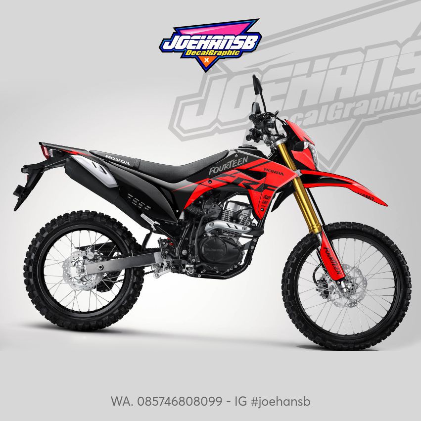Jual Stiker Motor Trail - Decal Honda CRF 150L FOURTEEN RED | Shopee ...