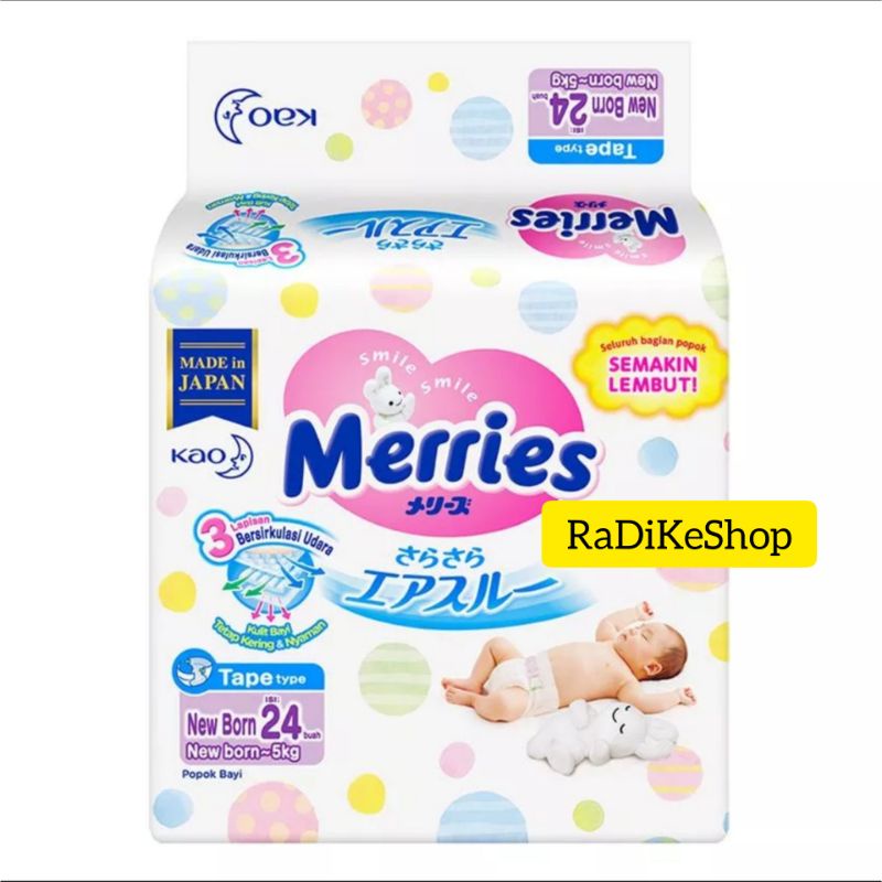 Jual Merries Premium Tipe Perekat NB24 // S24 (Free 3pcs) | Shopee ...