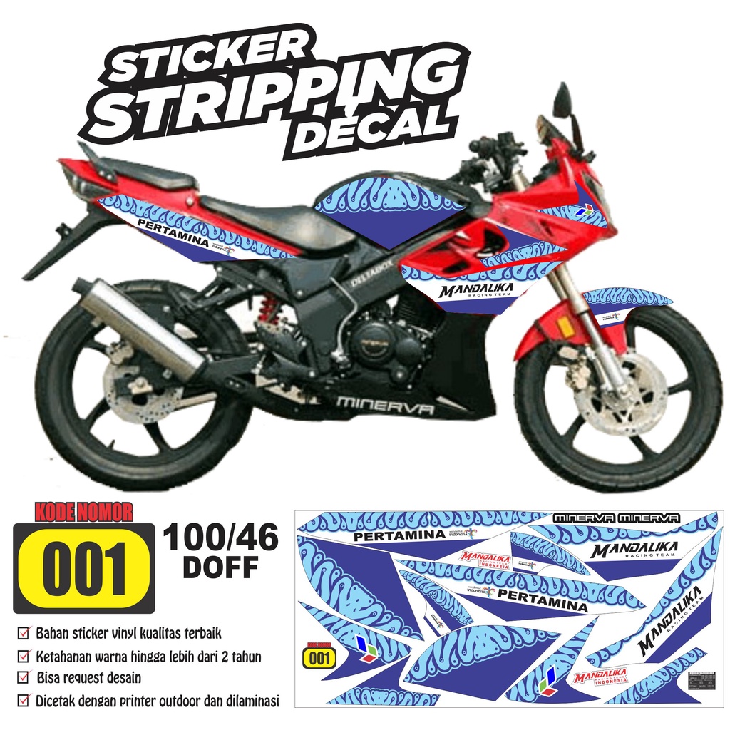 Jual Sticker Decal Striping Minerva VX Variasi Mandalika ARS03 DOFF Semua Ready Packing Aman ...