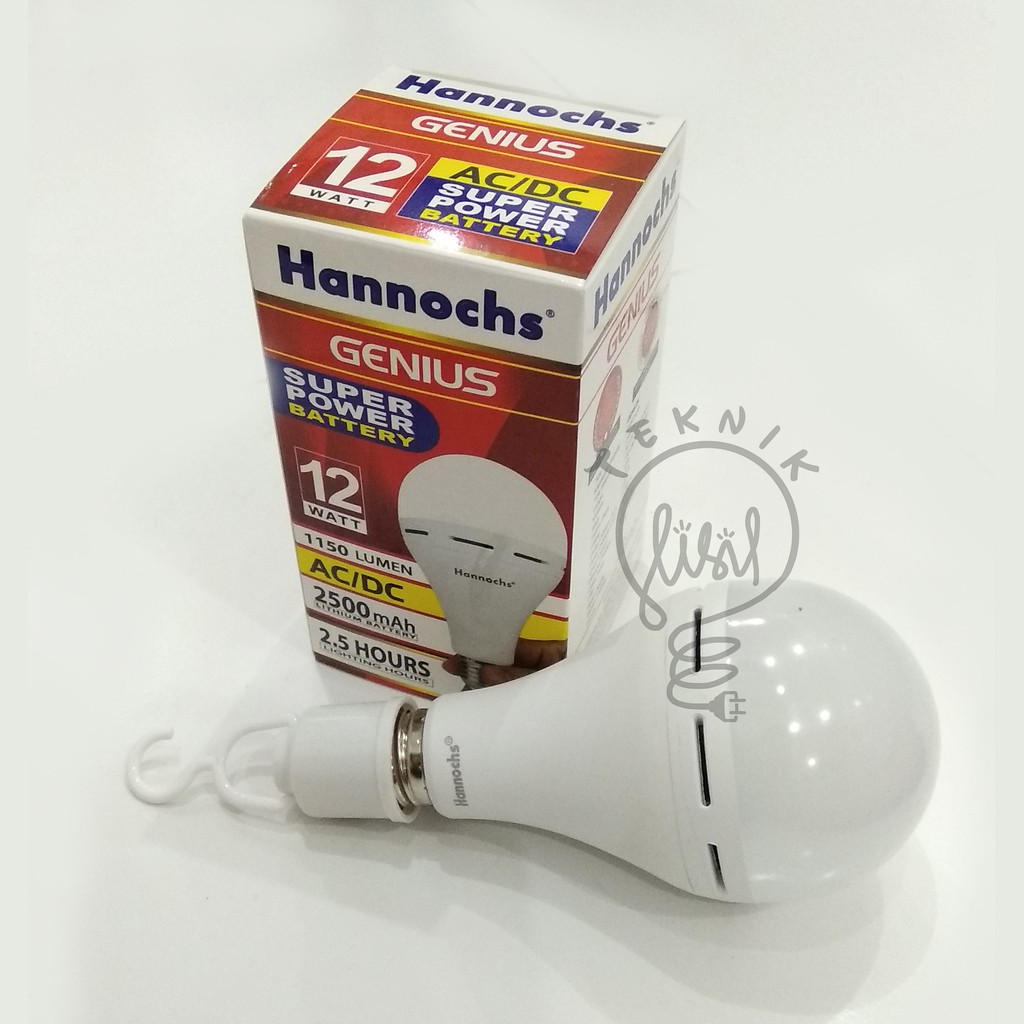 Jual LAMPU LED EMERGENCY GANTUNG HANNOCHS 12 WATT GENIUS LEH0100200AA ...