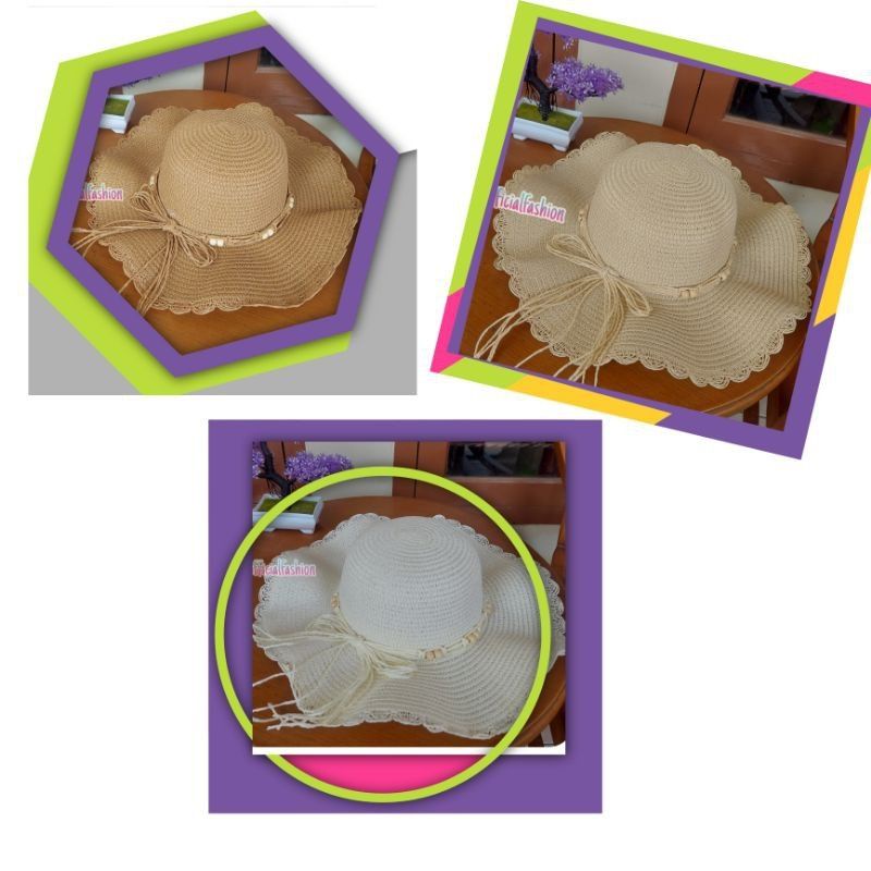 Jual Topi pantai Gelombang Monte PG5 / Topi pantai import manik / /Topi ...