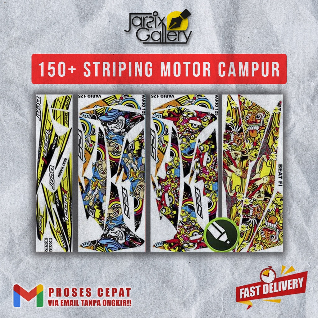 Jual 150+ Template Striping Desain Motor Campur Siap Cetak Format ...