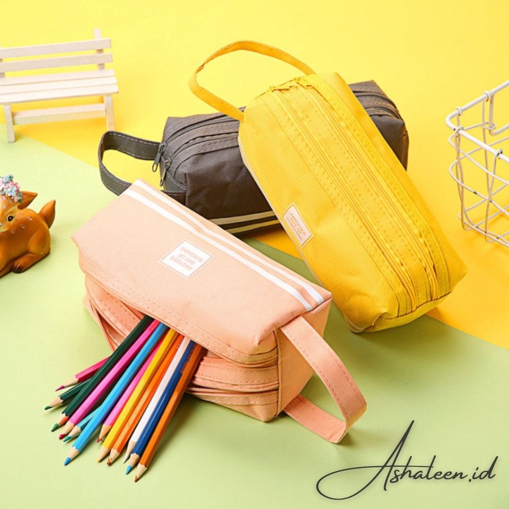Jual Tempat Pinsil Besar Pencil Case Stationery Pouch Alat Tulis Kanvas ...