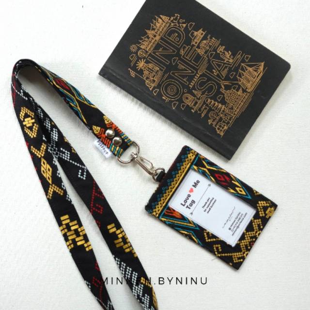 Jual ID Card Holder Batik - One Face Lanyard Set (BC-24) | Shopee Indonesia