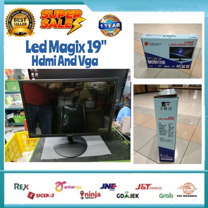 Jual Monitor Led Magix 19" (Hdmi + Vga Widescreen) | Shopee Indonesia