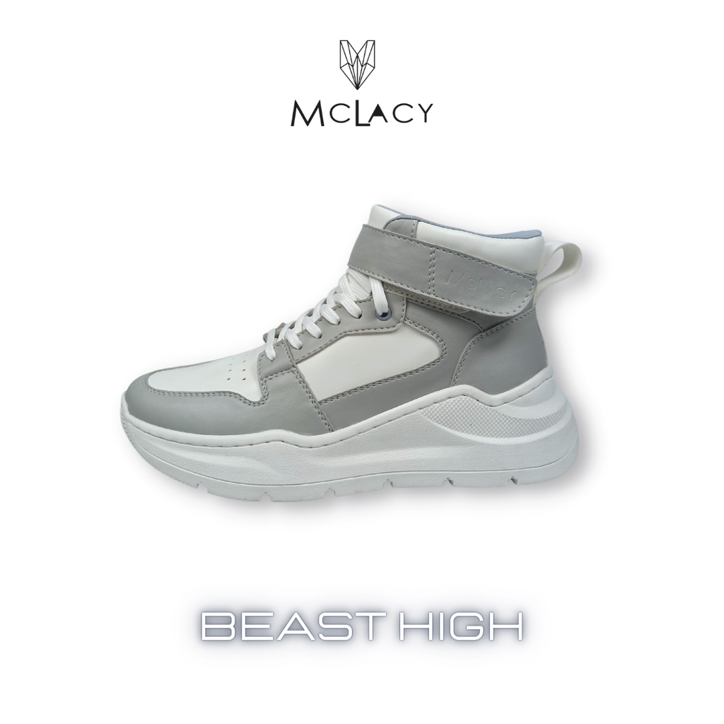 Jual MCLACY - Sepatu Local Sneakers - Beast High/Low Grey | Shopee ...