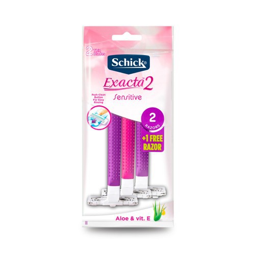 Jual Schick Exacta 2 Sensitive Women 2 + 1 Pink | Shopee Indonesia