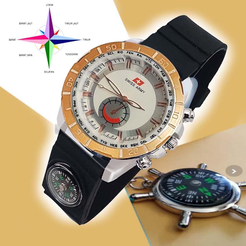 Jual (COG)Jam Tangan Kompas Analog Sport, Jam Tangan Pria Analog Kompas ...