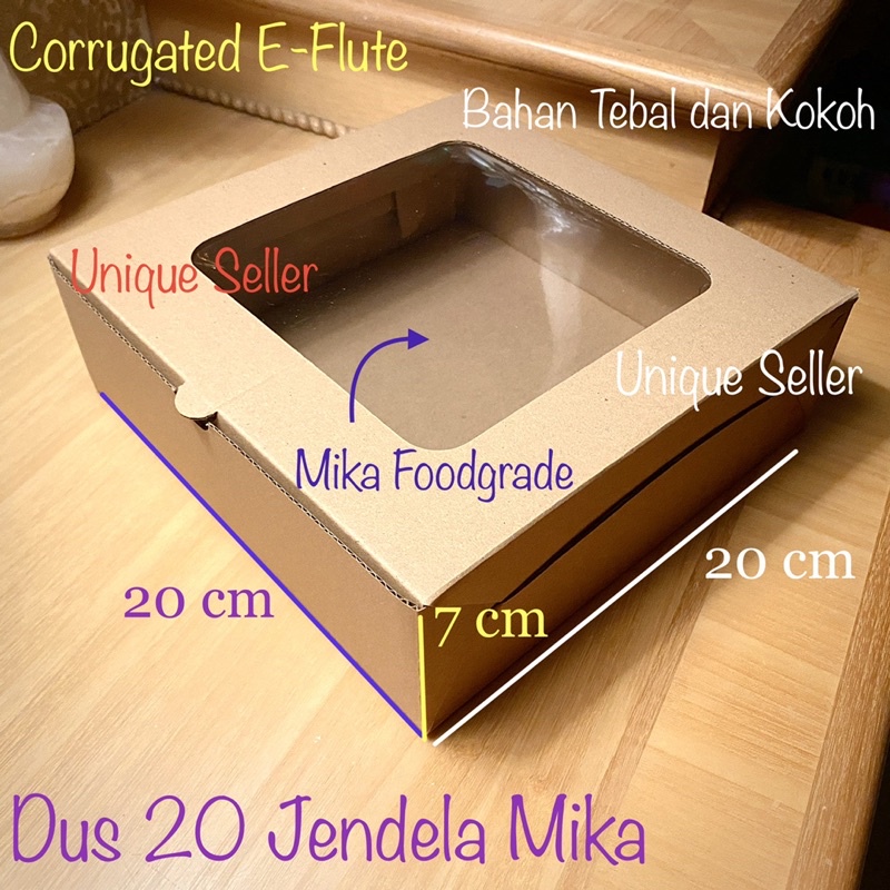 Jual Dus Kotak Box Nasi 20x20x7 EFLUTE JENDELA MIKA / Dus Box Kotak ...
