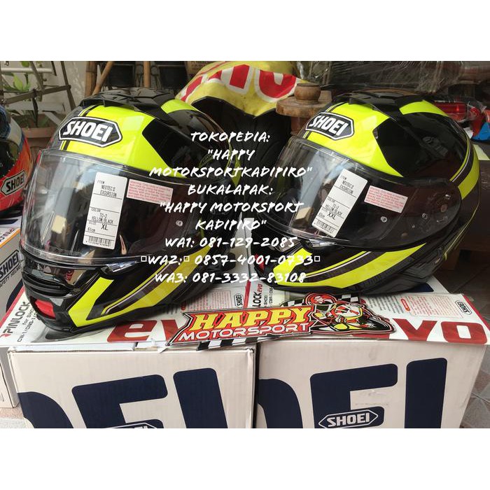 Jual HELM MODULAR DUAL VISOR SHOEI NEOTEC2 YELLOW TC3 ORI JAPAN DOT XL ...