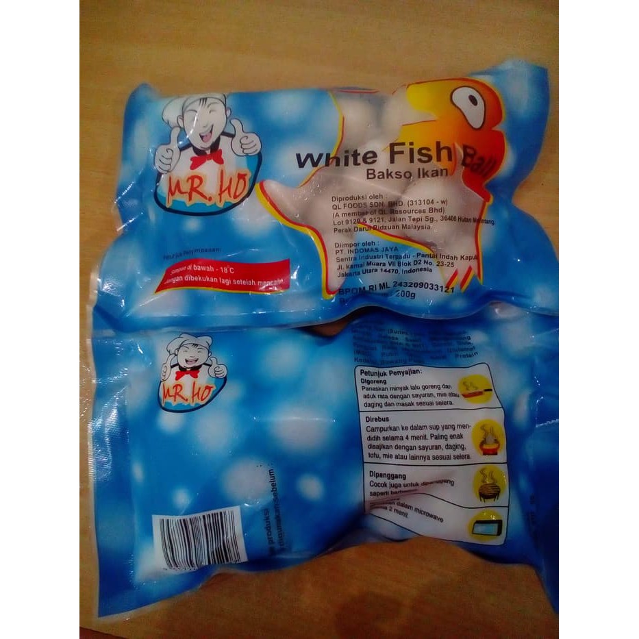 Jual Mr. Ho - White Fish Ball ( Baso Ikan ) 200Gr Frozen | Shopee Indonesia