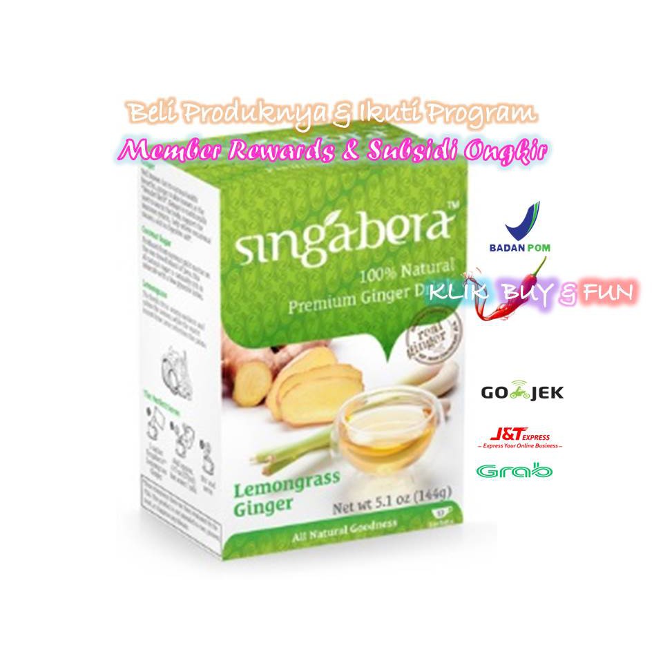 Jual Singabera Premium Ginger Drink 12 Sachets - Lemongrass Ginger ...