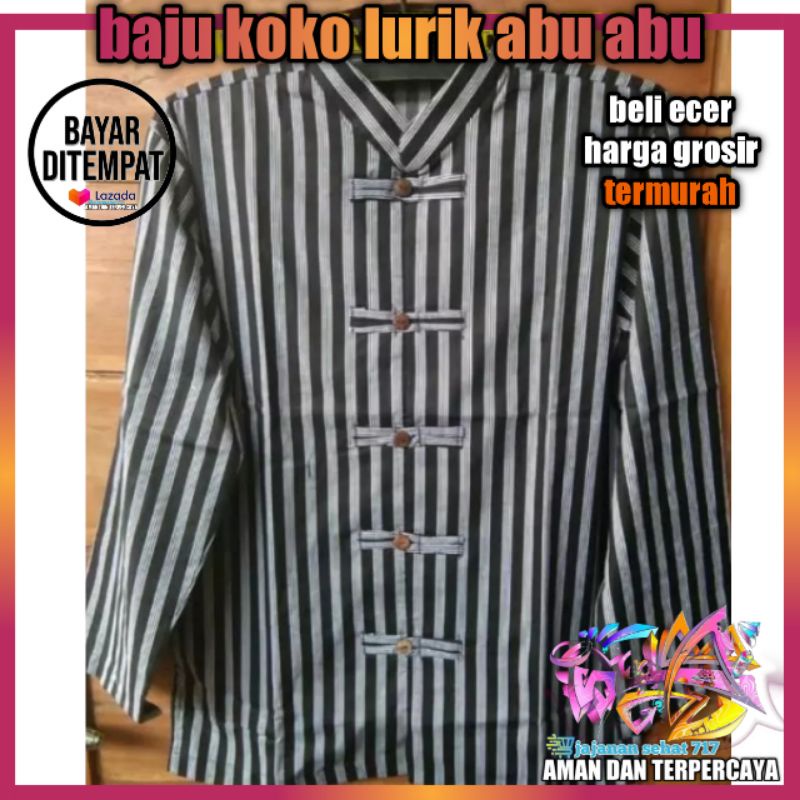Jual baju koko lurik halusan baju koko shanghai Pakaian tradisional sunan Kalijaga baju lurik ...