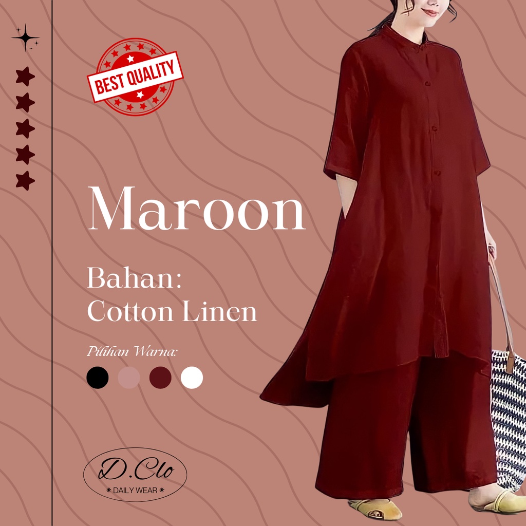 Jual Setelan Tunik + Kulot Jumbo Bahan Cutton Linen Super Adem Allsize ...
